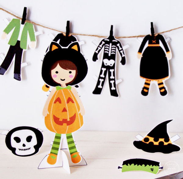 Halloween Paper Dolls - Paint Me Pink