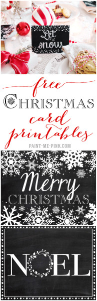Free Christmas Printable Greeting Cards - Paint Me Pink