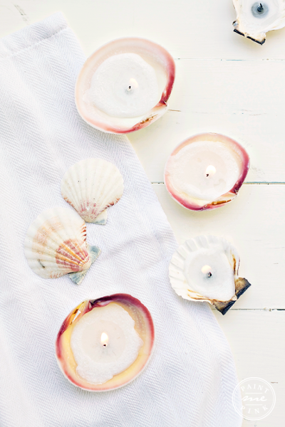 DIY Seashell Candles - Paint Me Pink