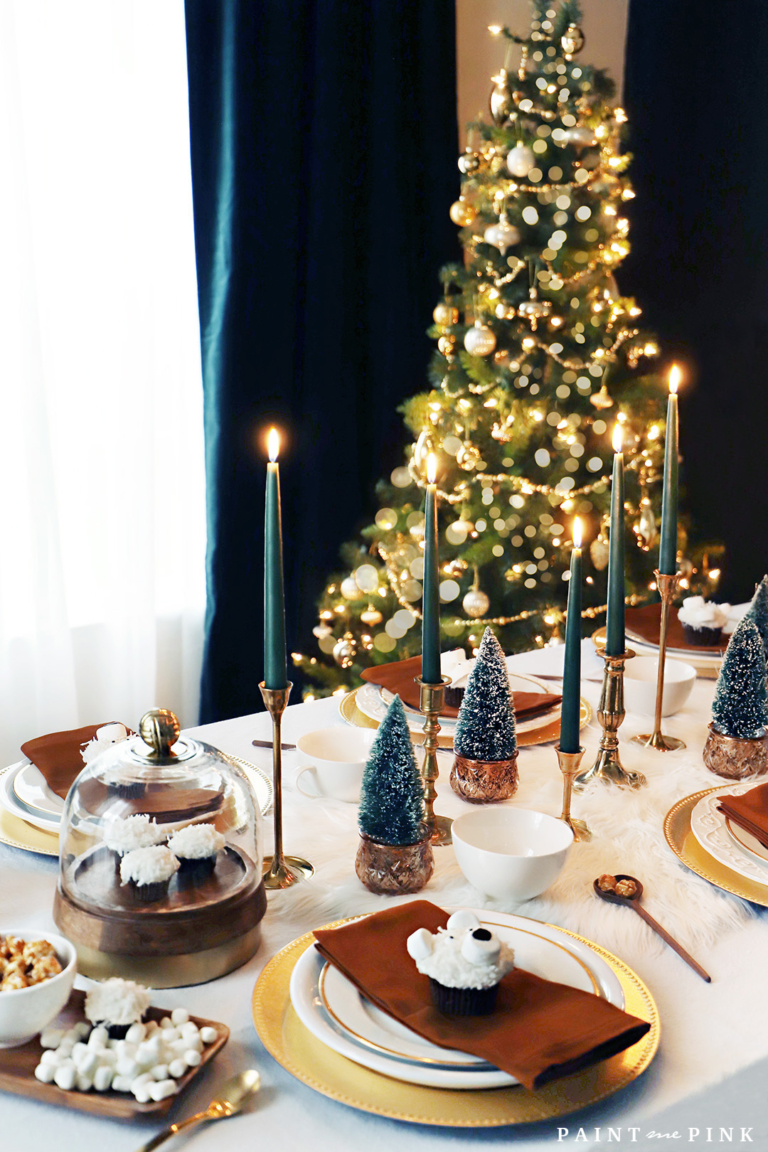 Simple Christmas Tablescape - Paint Me Pink