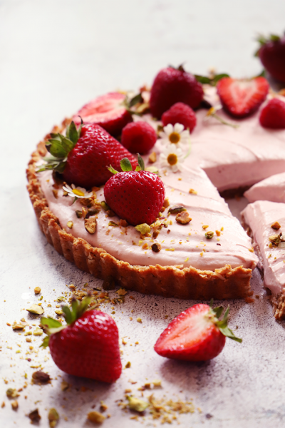 Strawberry Mousse Tart Recipe - Paint Me Pink