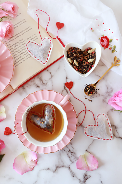 Heart Shaped Tea Bags DIY - Paint Me Pink