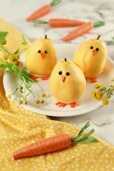 Easter Chicks Chocolate Covered Pears - Paint Me Pink