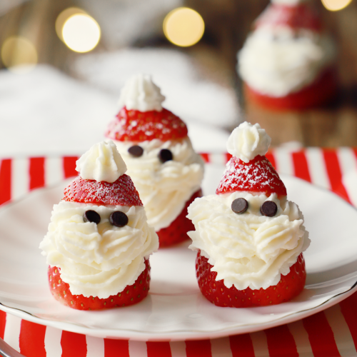 Strawberry Santa's with Cream Cheese Frosting - Paint Me Pink