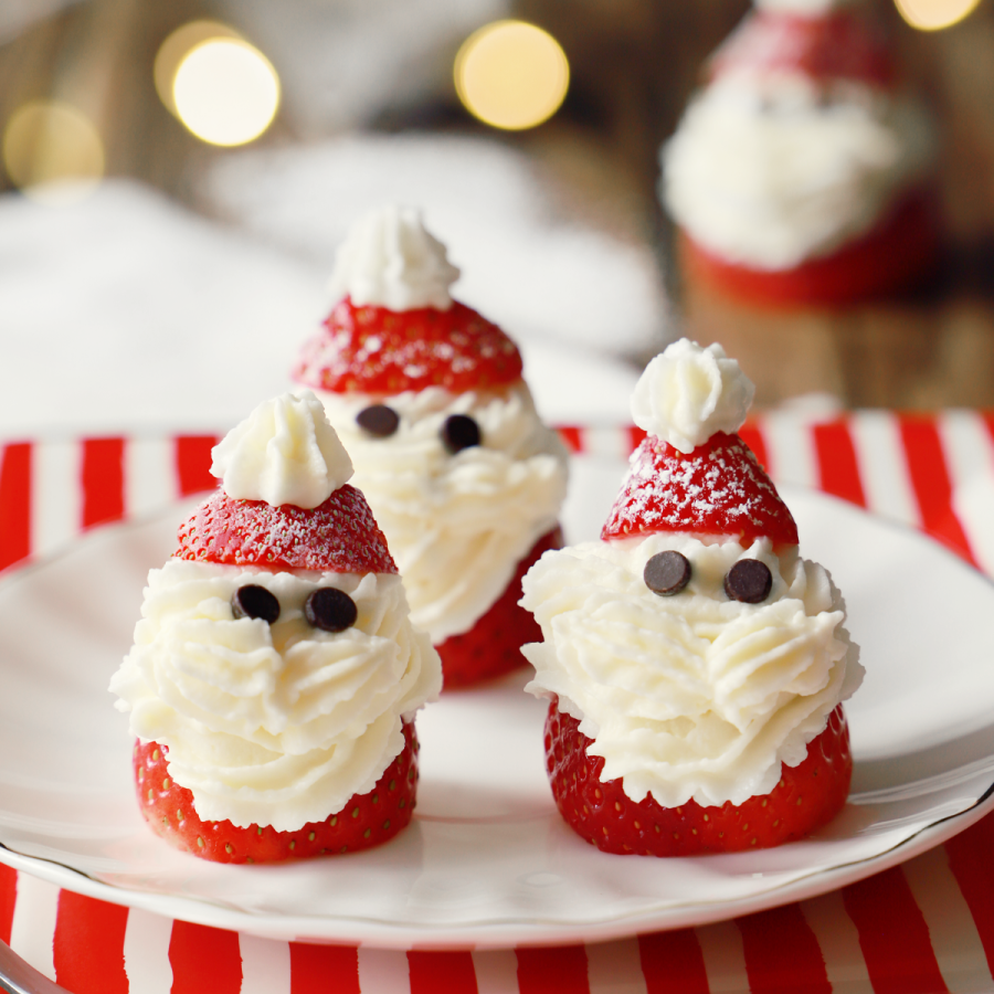 Strawberry Santa's with Cream Cheese Frosting - Paint Me Pink
