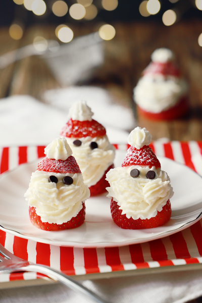 Strawberry Santa's with Cream Cheese Frosting - Paint Me Pink
