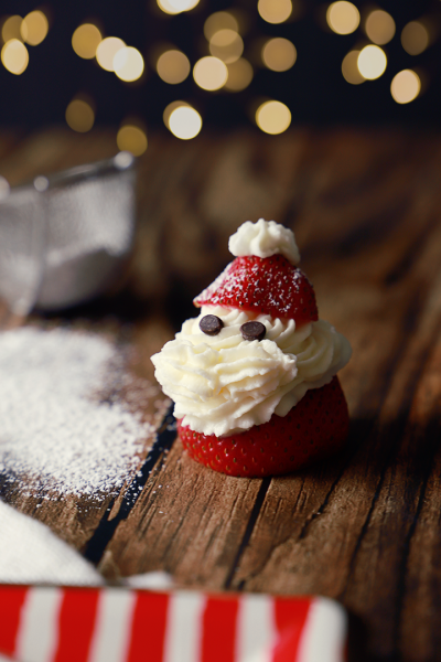 Strawberry Santa's with Cream Cheese Frosting - Paint Me Pink