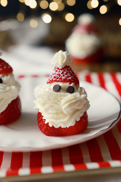 Strawberry Santa's with Cream Cheese Frosting - Paint Me Pink